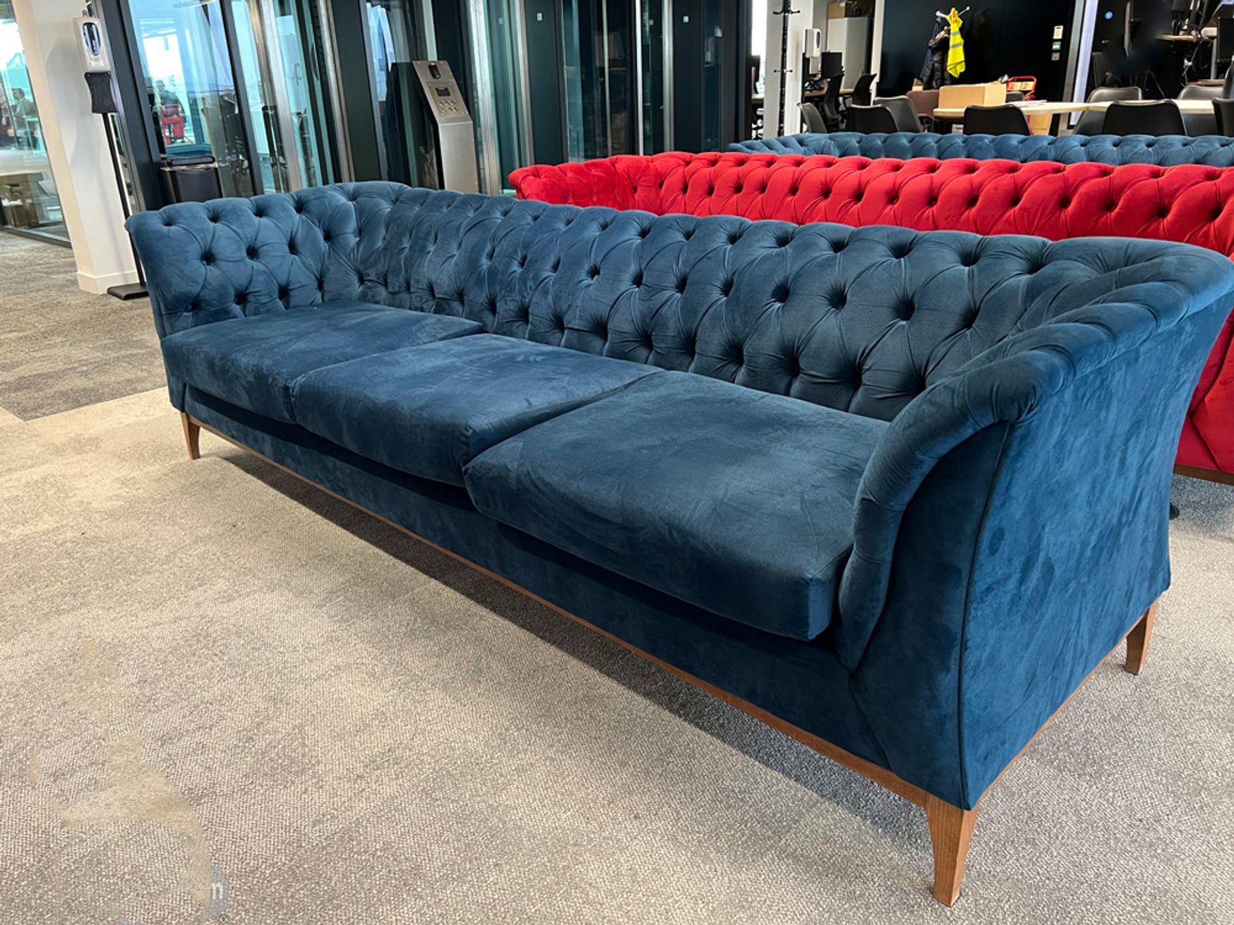 Want Dont Want.Com Second Hand Office Furniture Used Office Furniture Chairs Sofas Armchairs Lounge Stunning used velvet effect Chesterfield style sofa